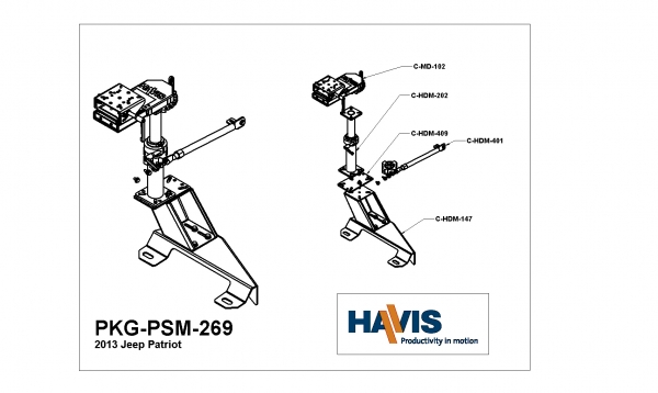 Havis Mounting Kit Jeep Patriot 10-16 PKG-PSM-269 - The Rugged Store - Panasonic Toughbook and ...